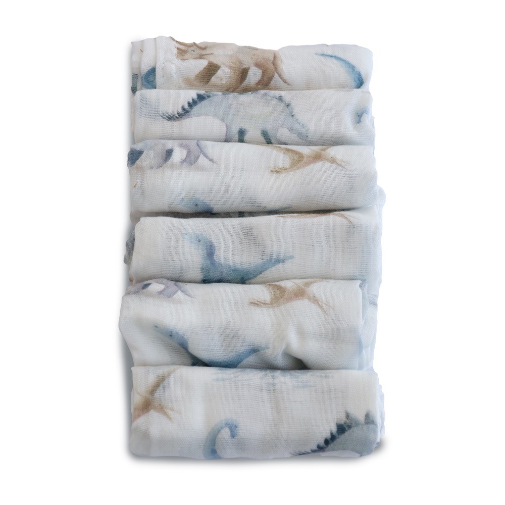 Bubba Blue 6 Pack Face Washers Bamboo Jurassic | Face Washers | Baby ...