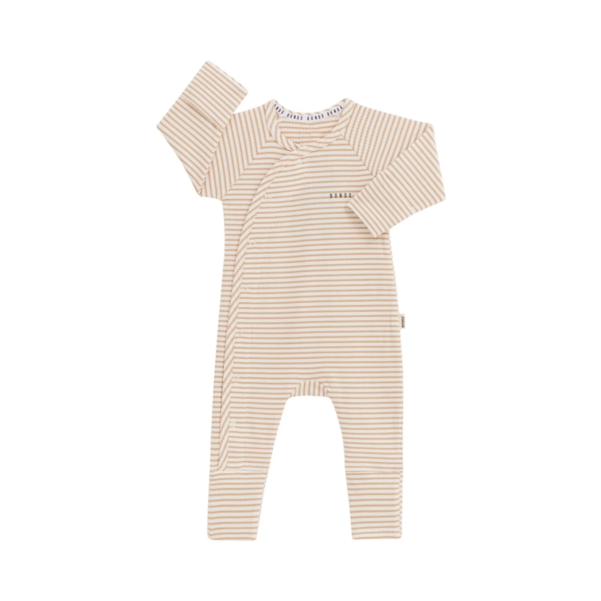 Bonds Coverall Newbies Rib Cappucinno Time/Marscapone | Baby Bunting NZ