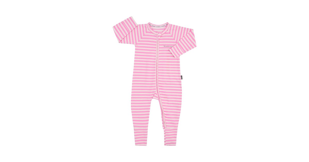 Bonds Wondersuit Zip Bonds Stripe Pink | Baby Bunting NZ