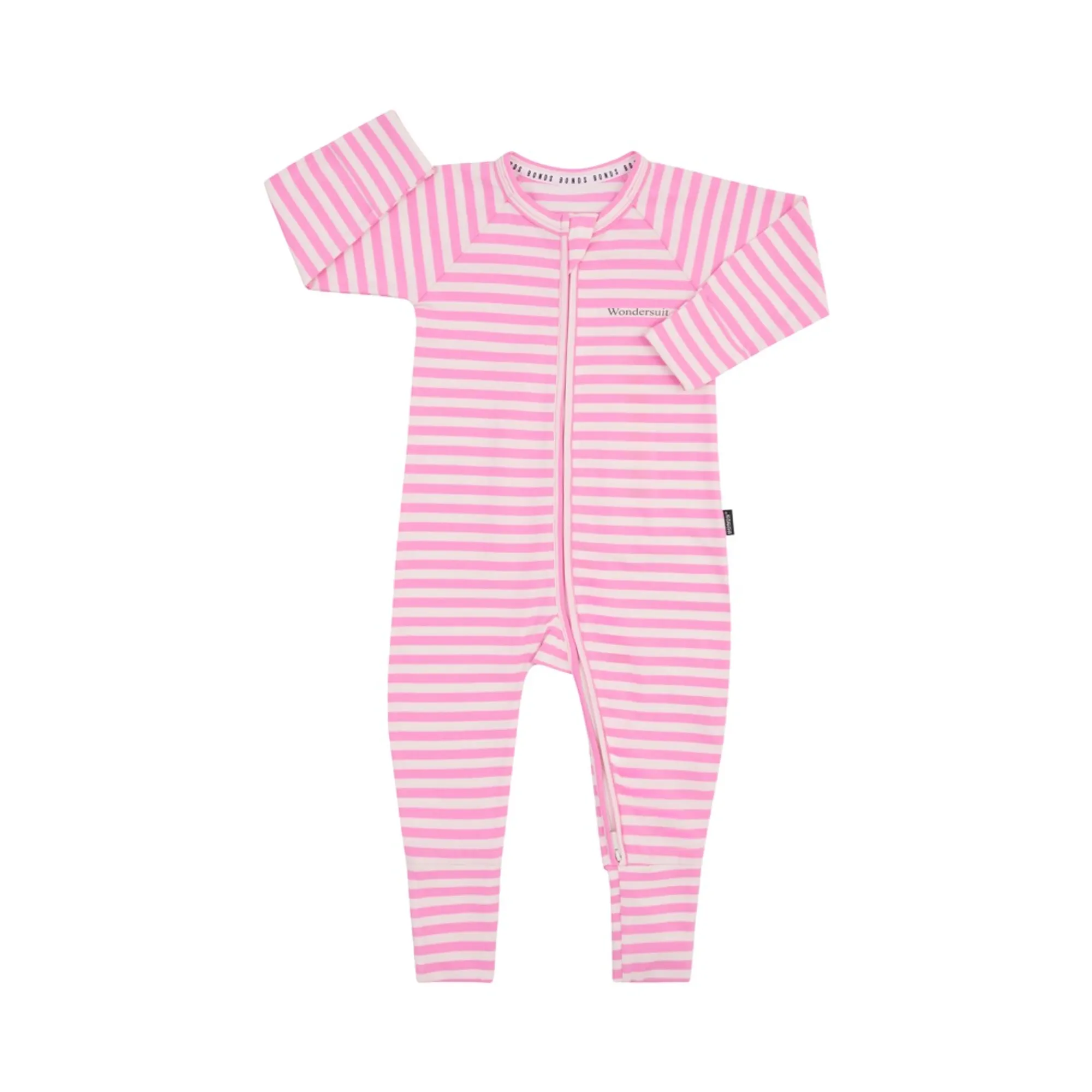 Bonds Wondersuit Zip Bonds Stripe Pink | Baby Bunting AU
