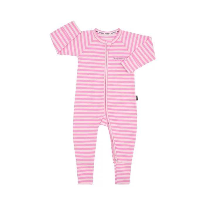 Bonds Wondersuit Zip Bonds Stripe Pink | Baby Bunting AU