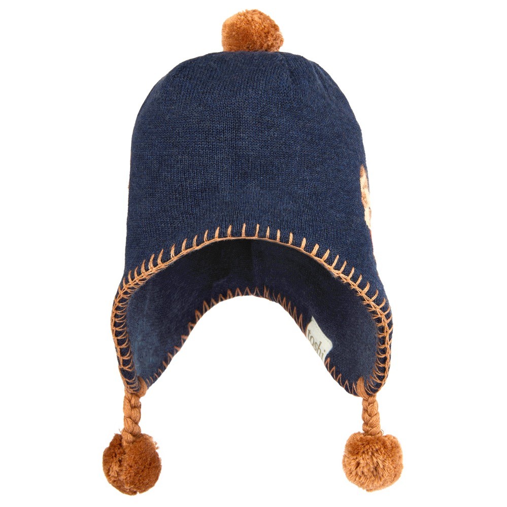 Toshi Earmuff Organic Frenchie Navy | Baby Beanies | Baby Bunting AU