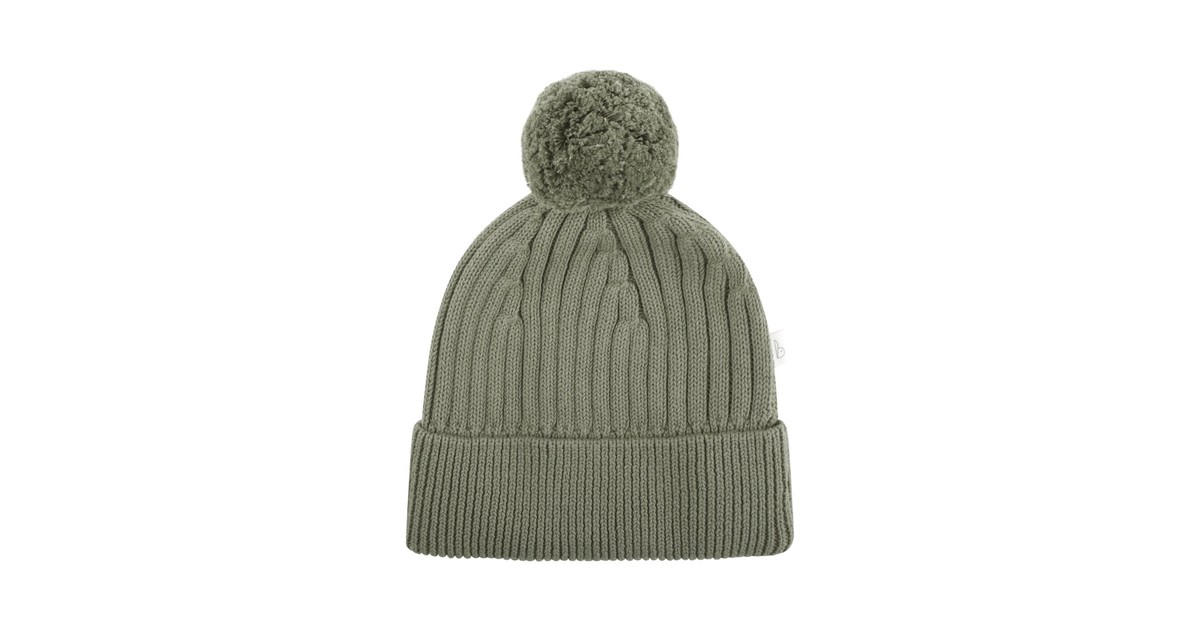 Bilbi Beanie Pom-Pom Olive | Baby Bunting AU