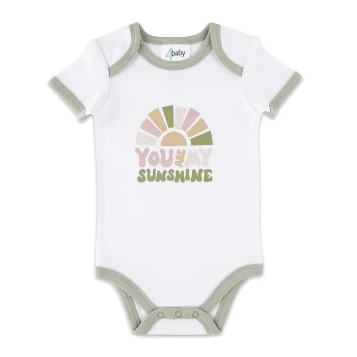 4Baby Bodysuit Short Sleeve Sunshine White | Baby Bunting NZ