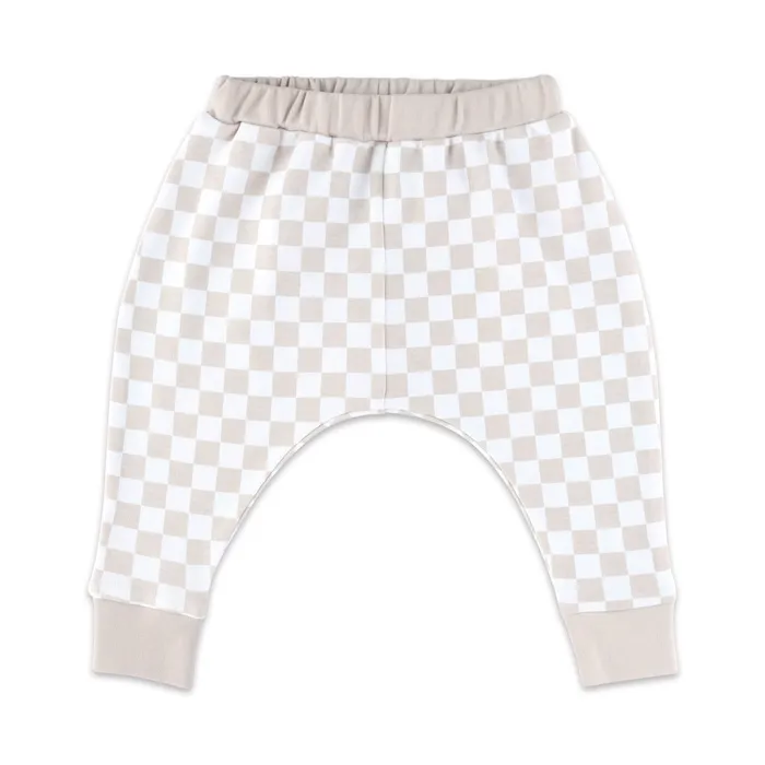 4baby Pants Check Tan | Baby Bunting NZ