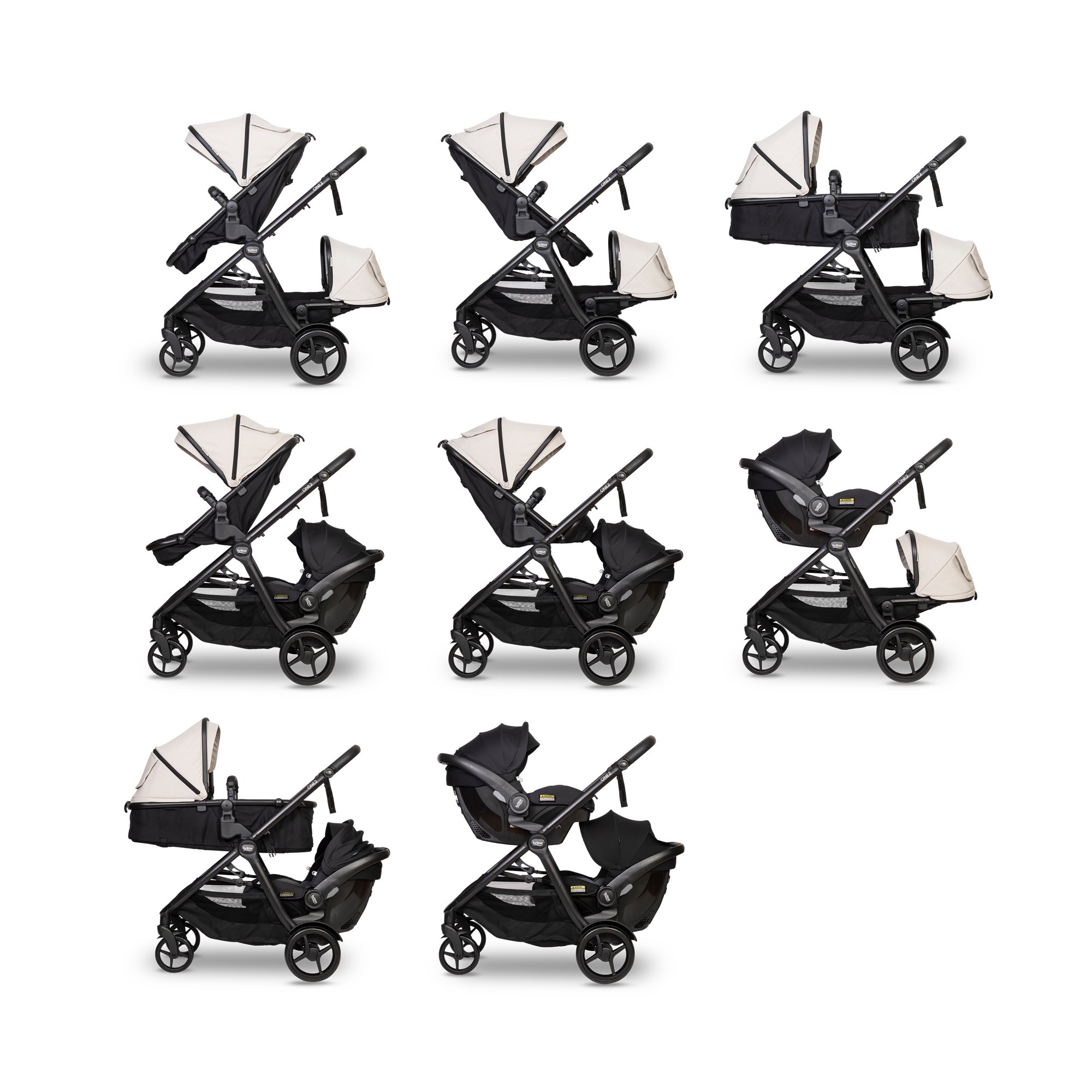 Britax One2 Stroller Raven Black Melange | single to double | Baby ...