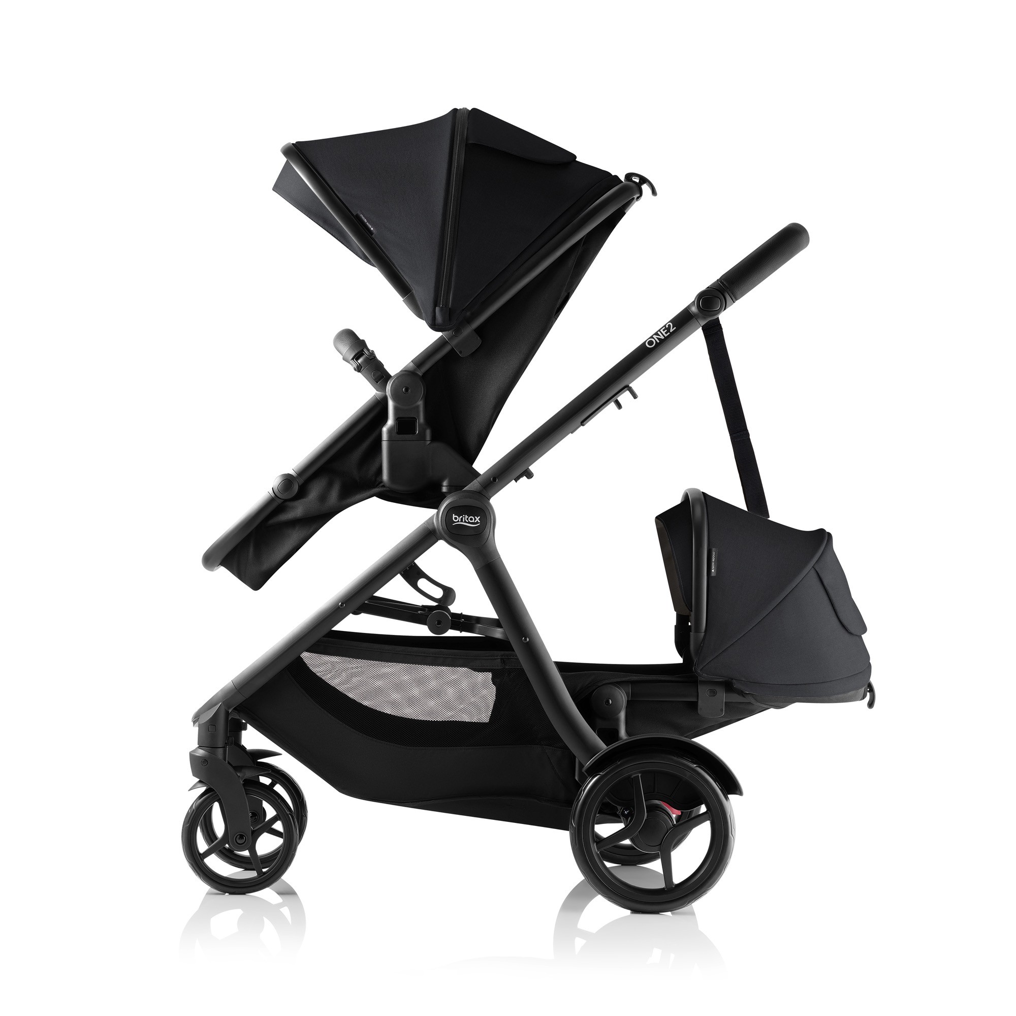 Britax One2 Stroller Raven Black Melange | single to double | Baby ...
