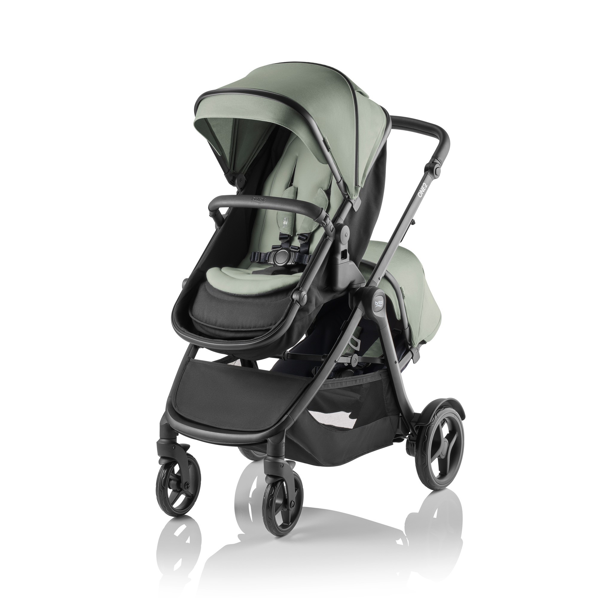 Britax One2 Stroller Sage Green Melange | single to double | Baby ...