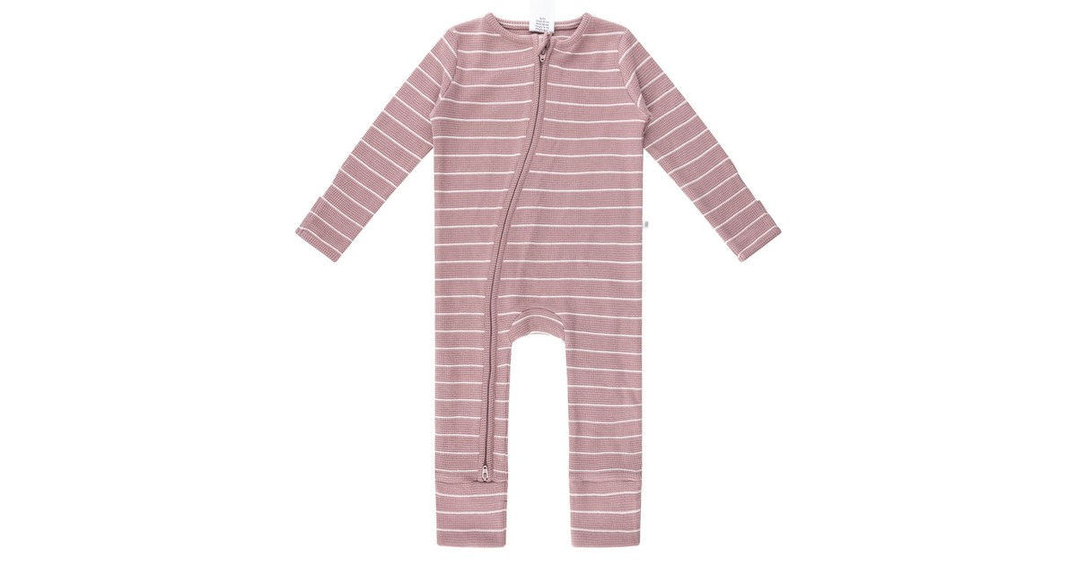 Kynd Baby Day Or Night Onesie Fine Waffle Rose Stripe | Baby Bunting AU