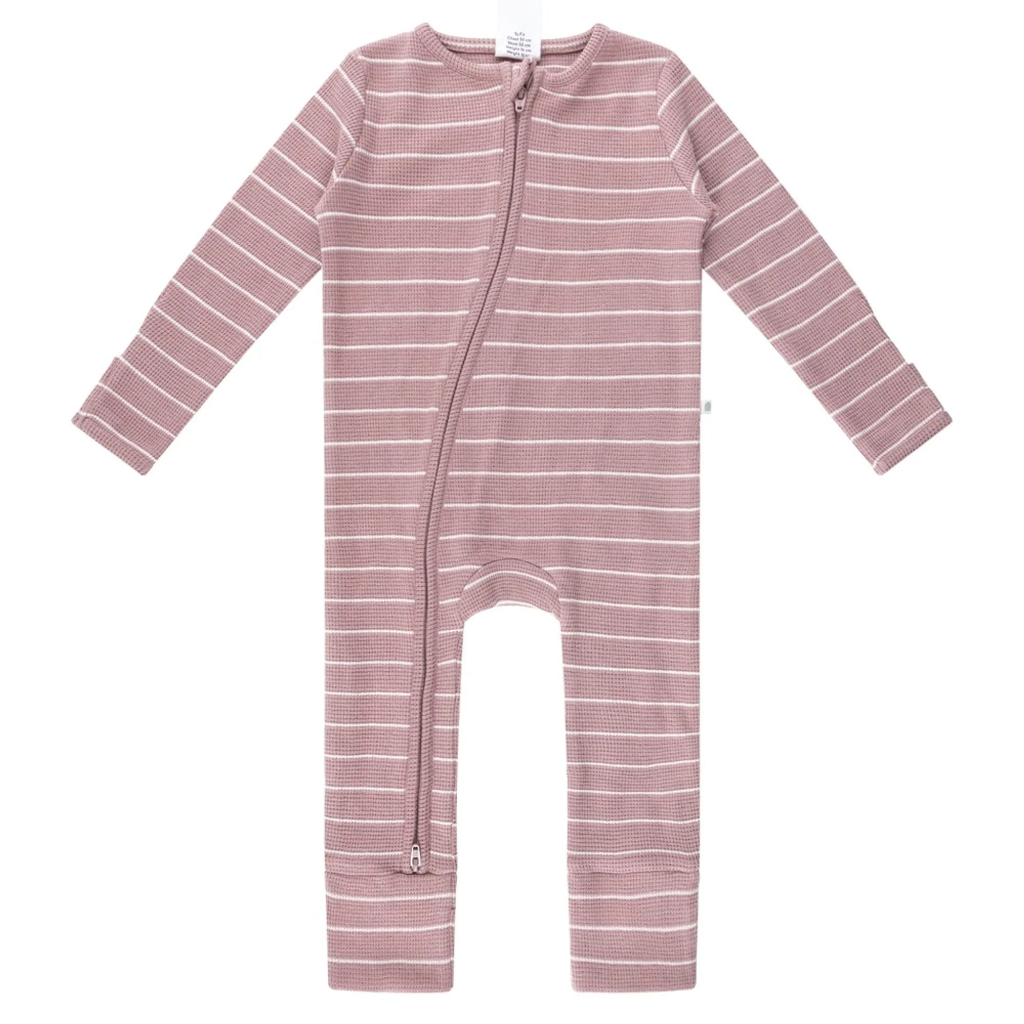 Kynd Baby Day Or Night Onesie Fine Waffle Rose Stripe | Baby Bunting AU