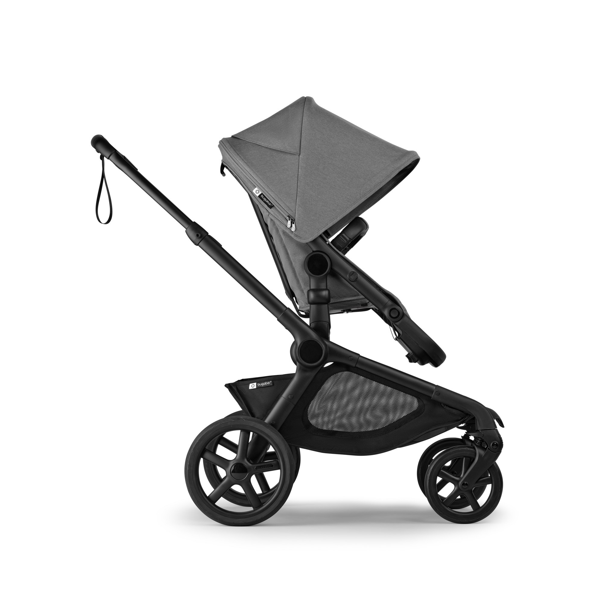 Bugaboo Kangaroo Stroller With Bassinet Black/ Moon Grey | single to ...