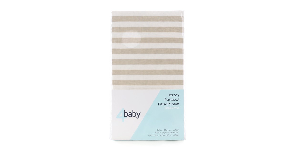 4baby Portacot Fitted Sheet Natural | Baby Bunting AU