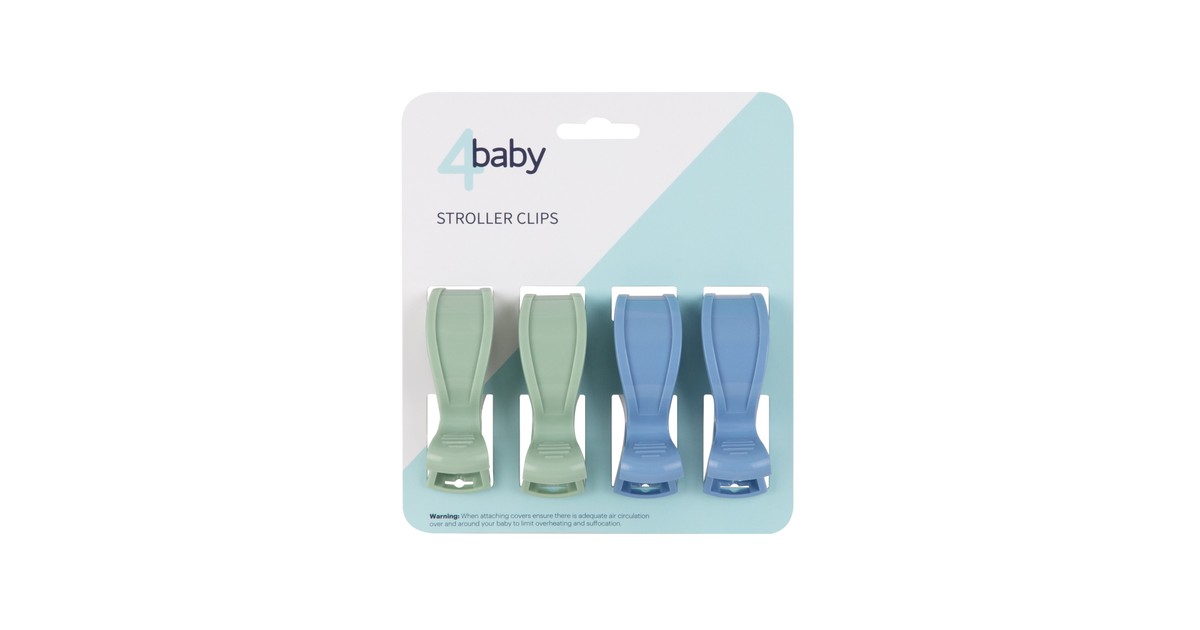 4baby Stroller Clips 4 Pack Blue Sage | Baby Bunting AU