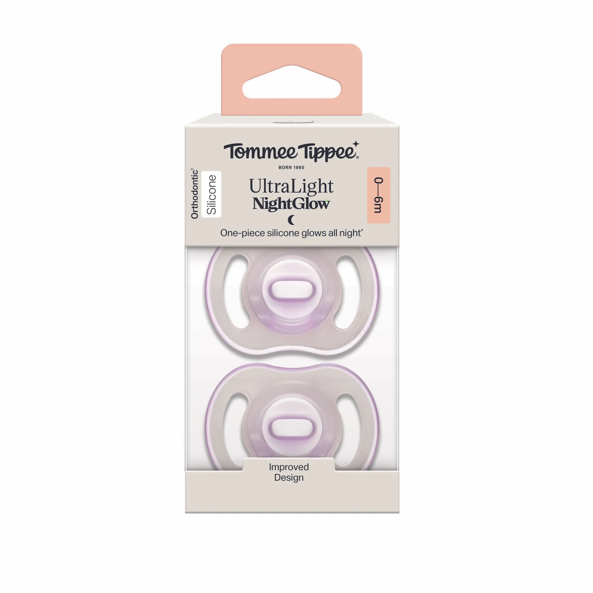 Tommee Tippee Ultra-Light Stayput Night Glow Soother 0-6 Months 2 Pack ...