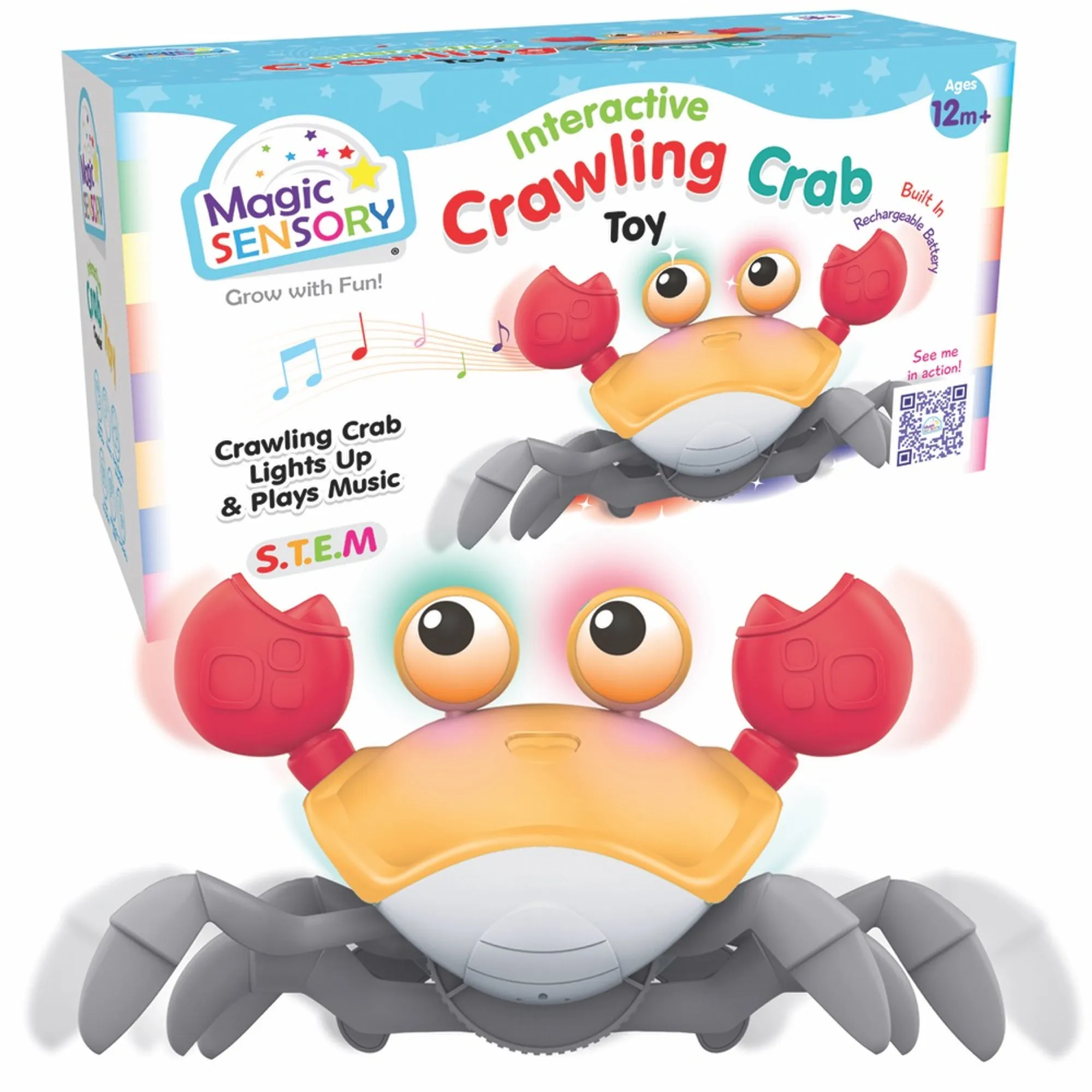Magic Sensory Interactive Crab Crawler Orange | Baby Bunting AU