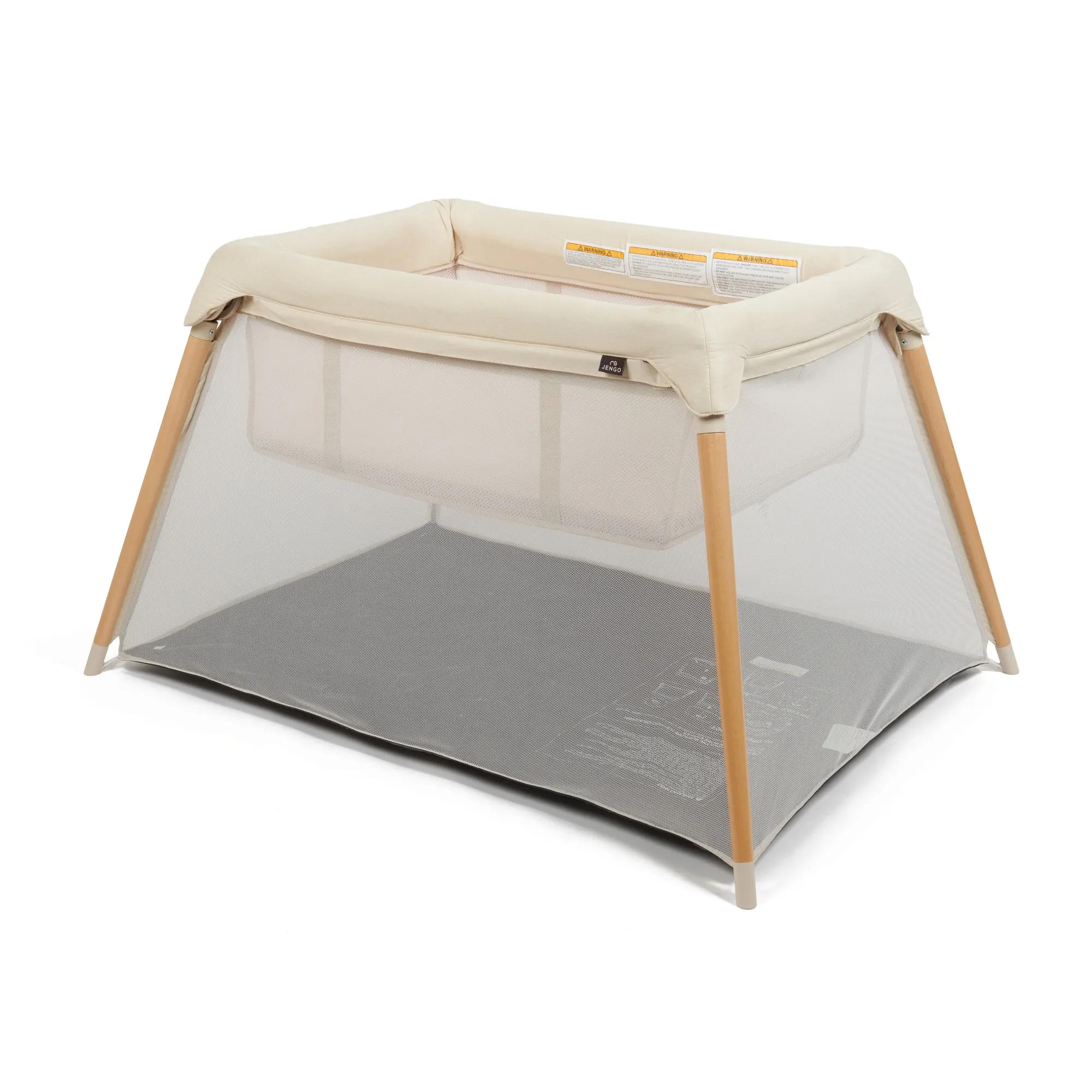 Jengo Travellite 2-In-1 Wooden Portacot Biscuit | Baby Bunting AU