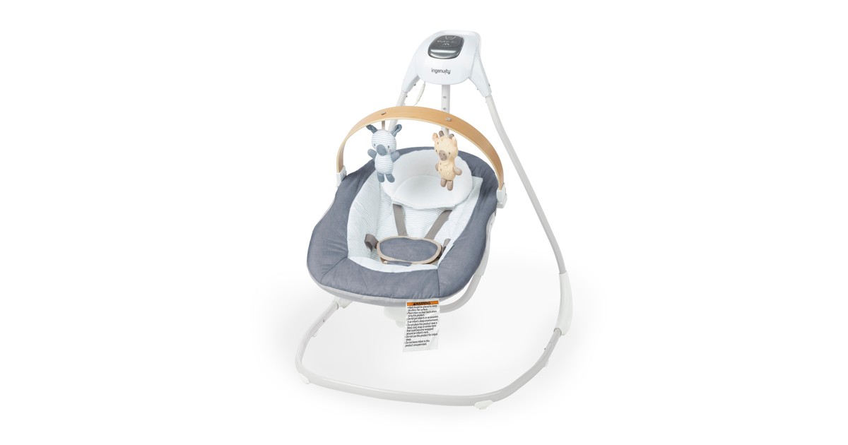 Ingenuity SimpleComfort Compact Soothing Swing Chambray | Baby Bunting AU