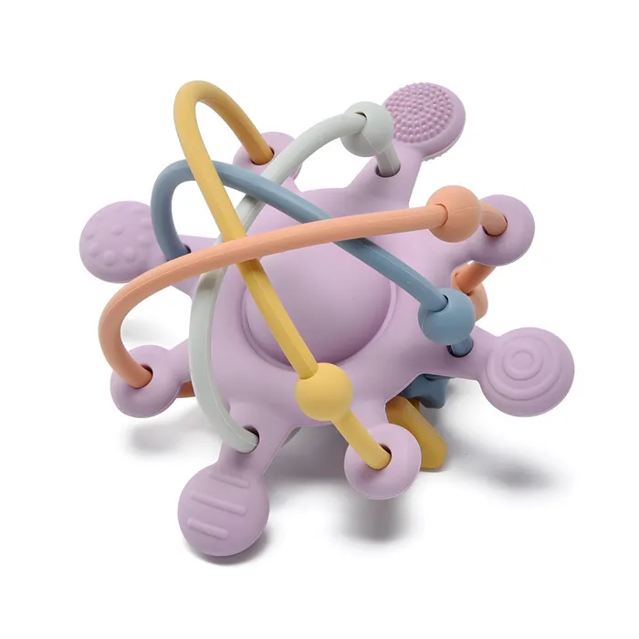 Little Rawr Silicone Rattle & Teether Wheel Dusky Size Large | Baby ...