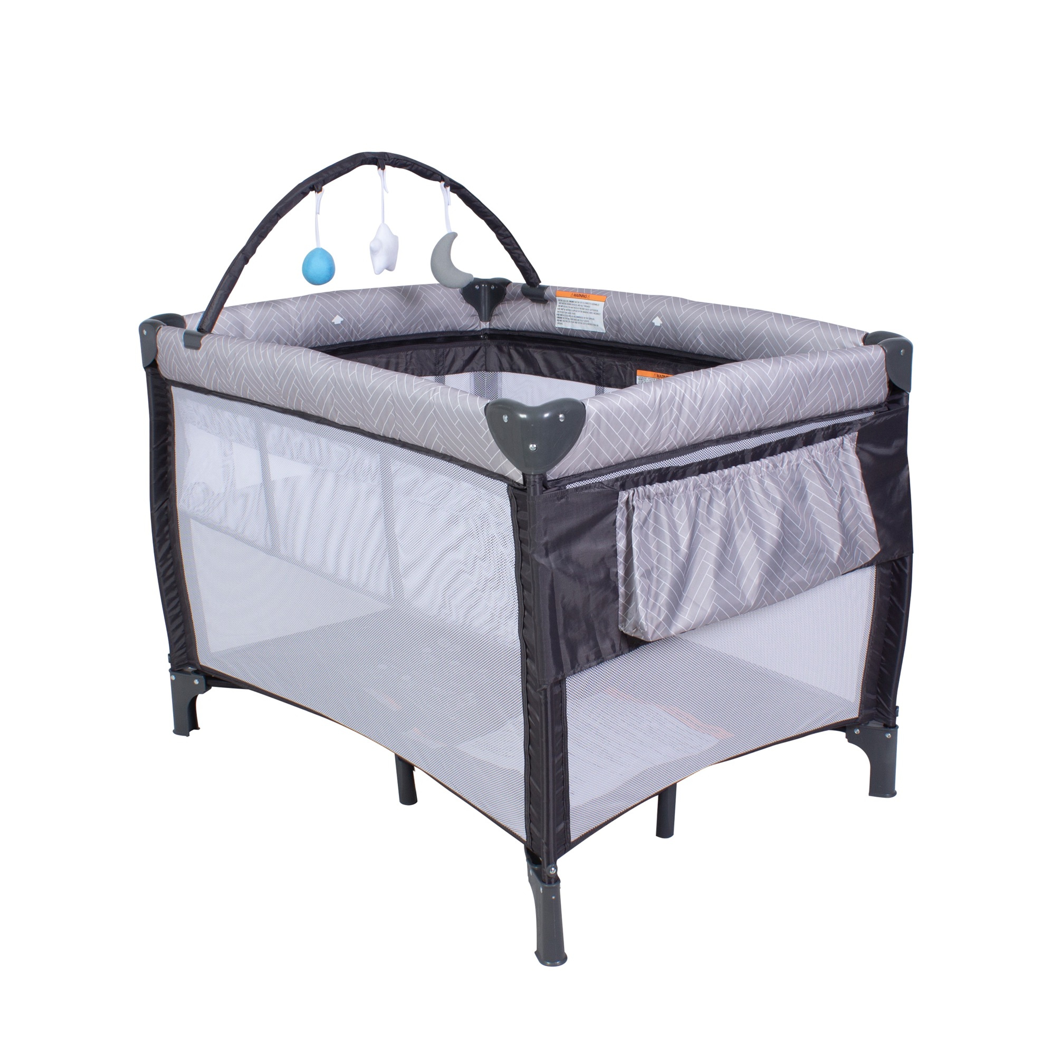 Childcare Indi 3-In-1 Travel Cot V2 Chevron Grey | Baby Bunting AU