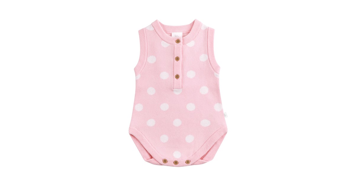 Bilbi Romper Sleeveless Knit Dotti Strawberry | Baby Bunting AU