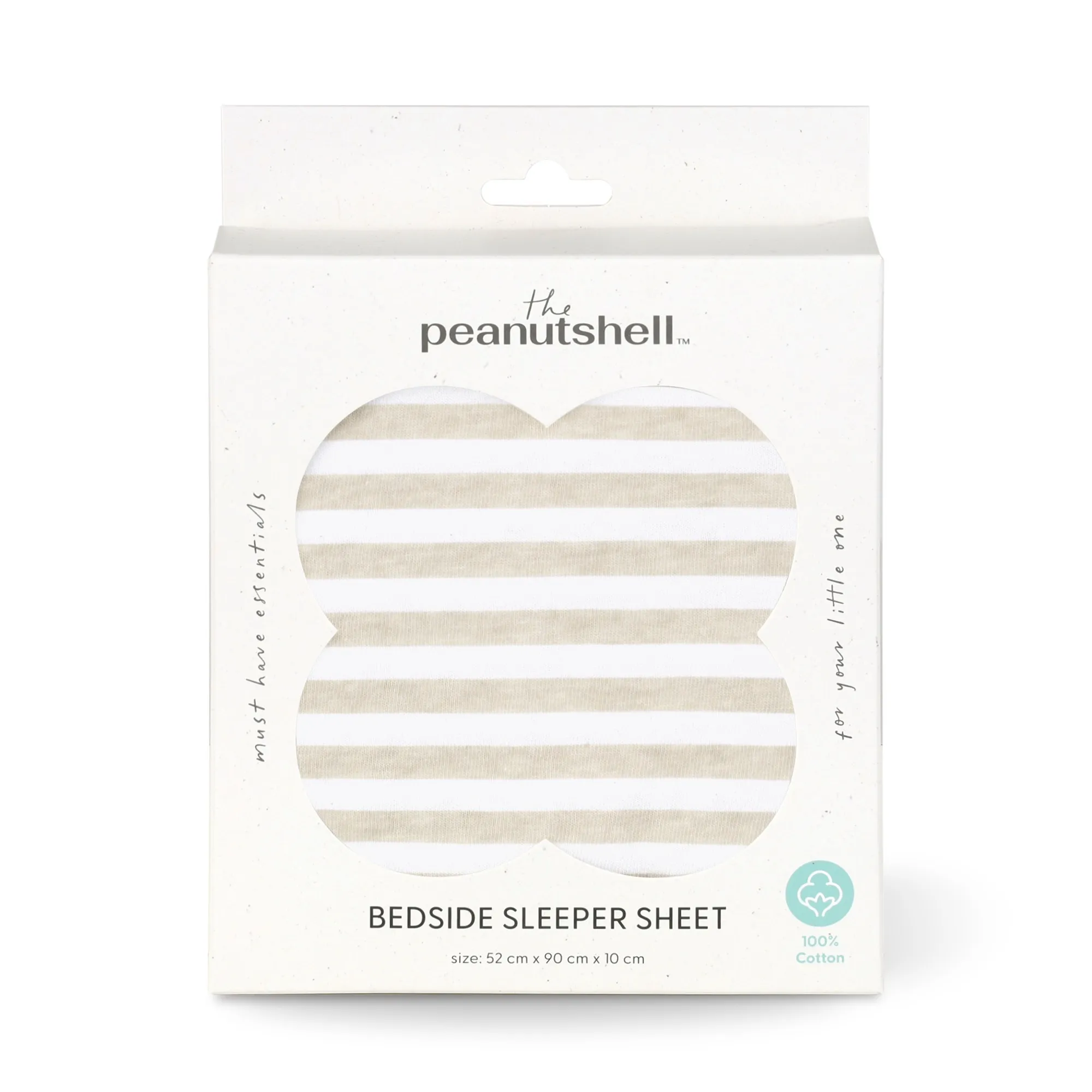 Peanut Shell Bedside Sleeper Fitted Sheet Safari Dreams | Baby Bunting AU