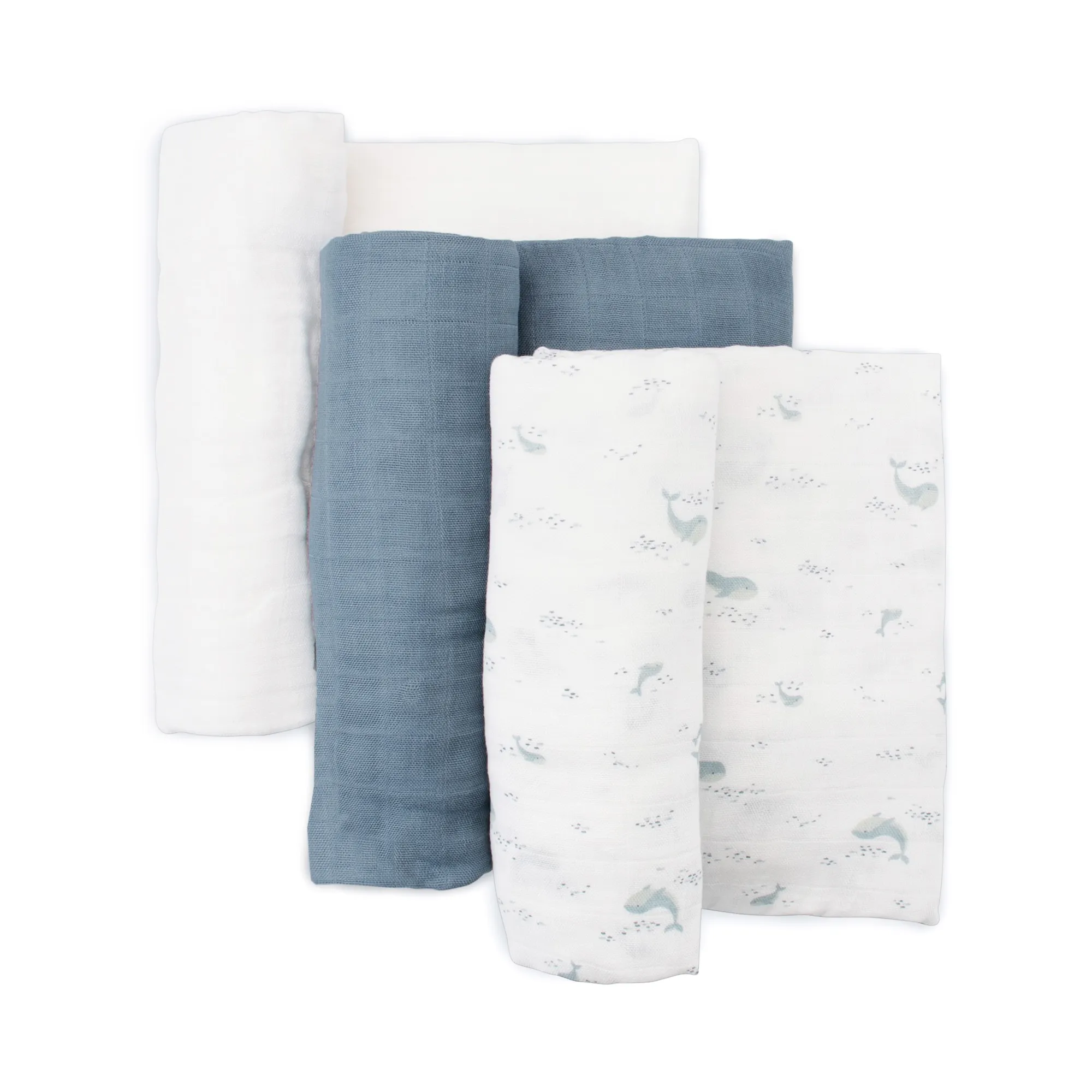 Little Bamboo Muslin Wraps 3 Pack Retro Blue | Baby Bunting NZ
