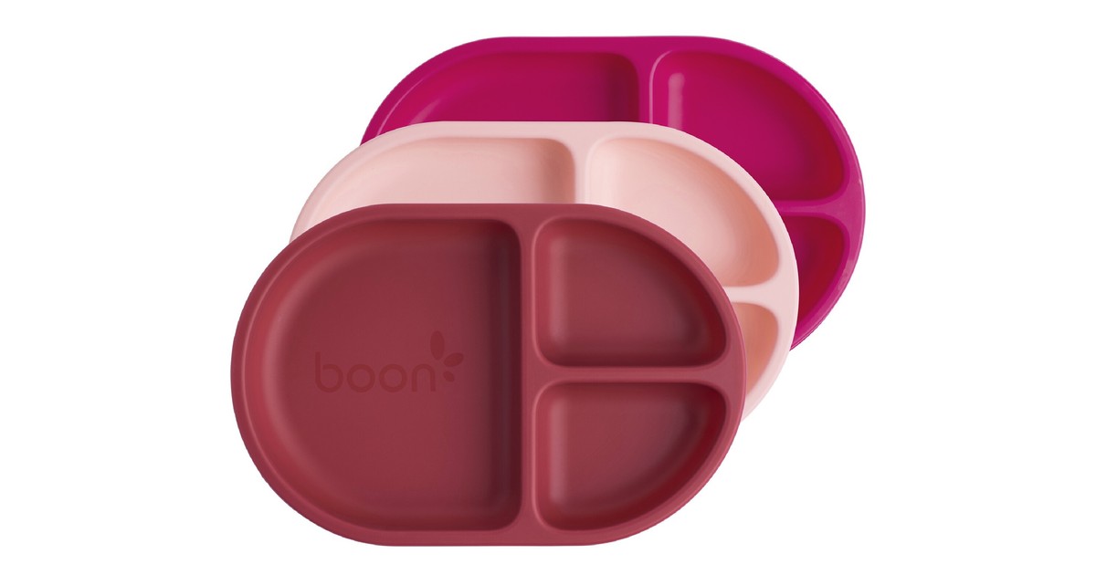 Boon Chow Silicone Plate 3Pk Pink Multi | Baby Bunting AU