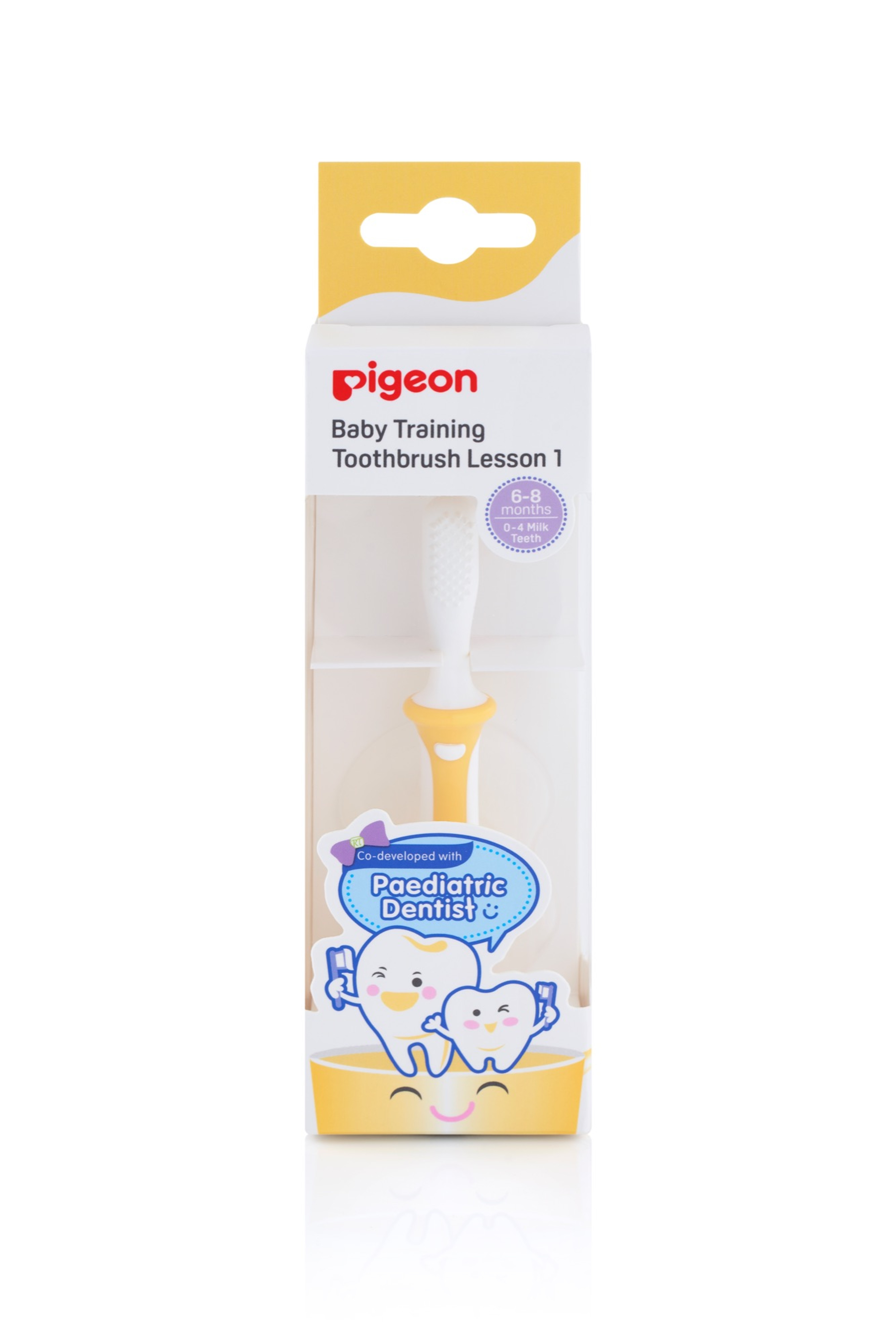 Pigeon Step 1 Training Toothbrush Yellow | Baby Bunting AU