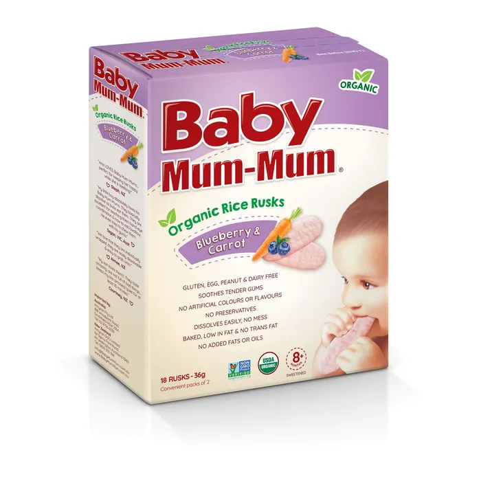 Baby Mum Mum Rice Rusks Blueberry & Carrot | Baby Bunting AU