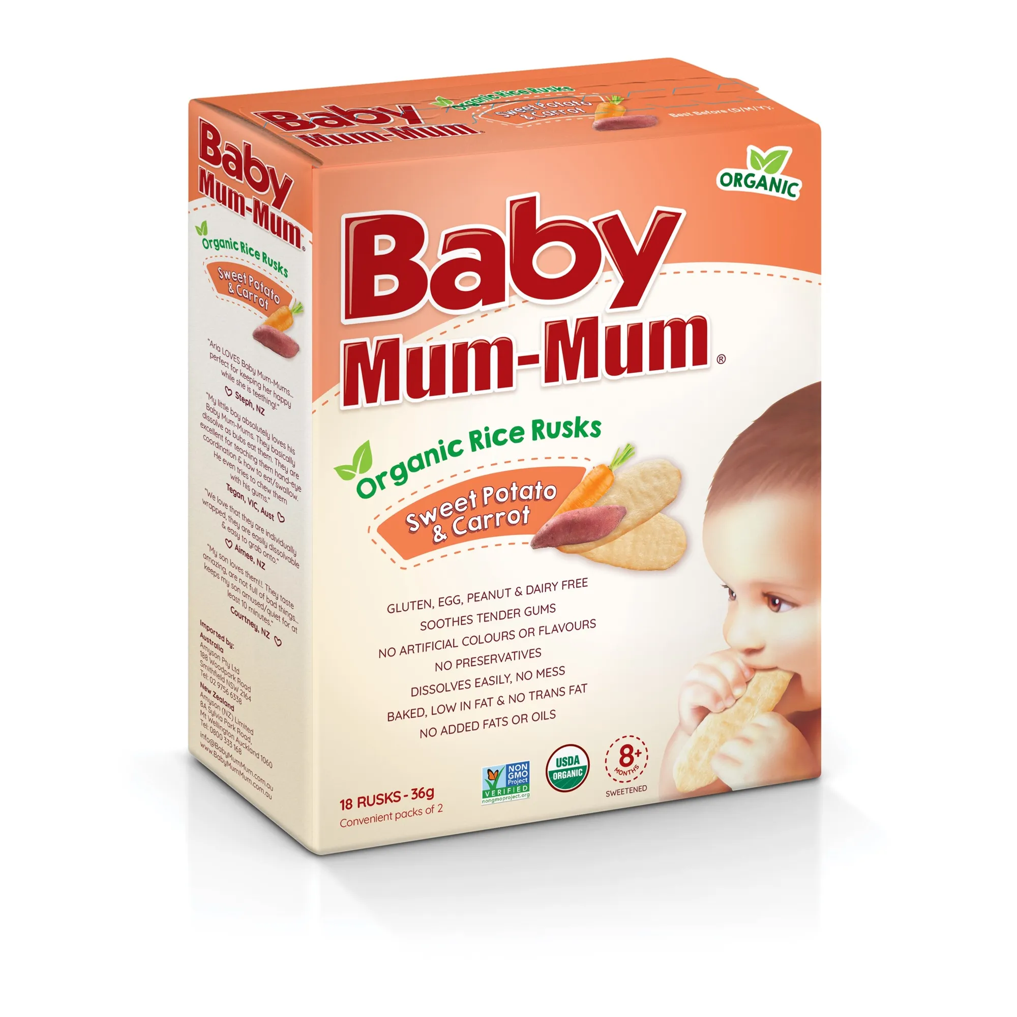 Baby Mum Mum Rice Rusks Sweet Potato & Carrot | Baby Bunting AU