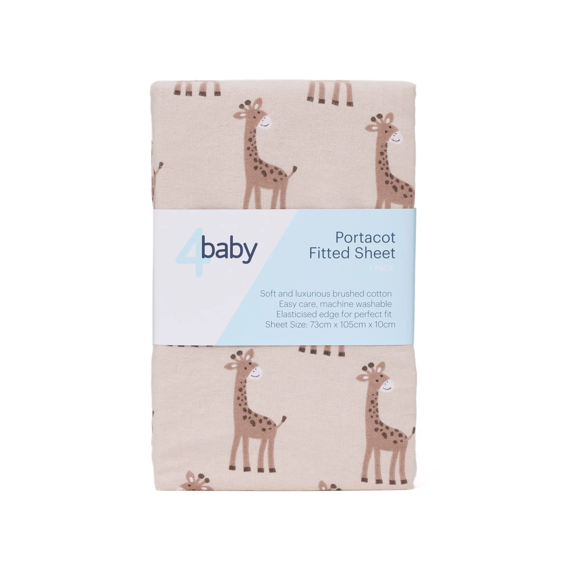 4baby Flannel Portacot Fitted Sheet Gerald Giraffe | Baby Bunting AU