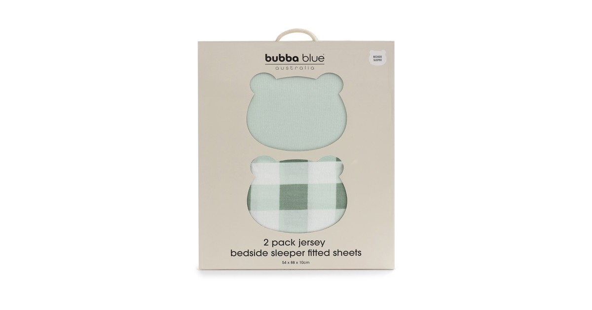 Bubba Blue Sundae Bedside Sleeper Fitted Sheet 2 Pack Greentea | Baby ...