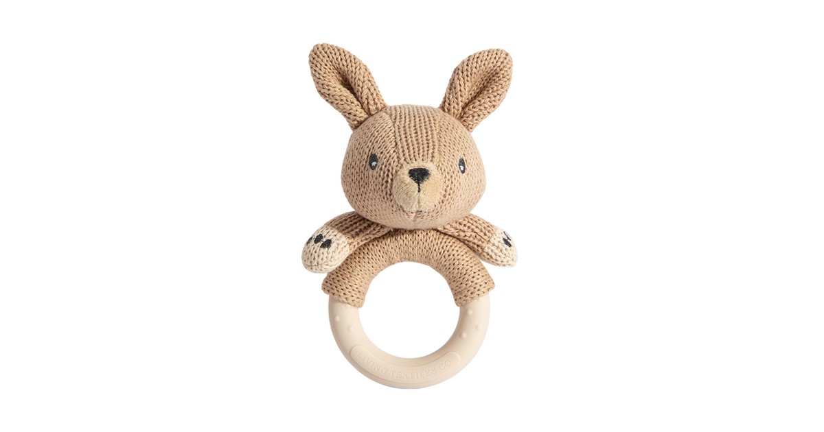 Living Textiles Australiana Ring Rattle Kylie The Kangaroo | Baby ...