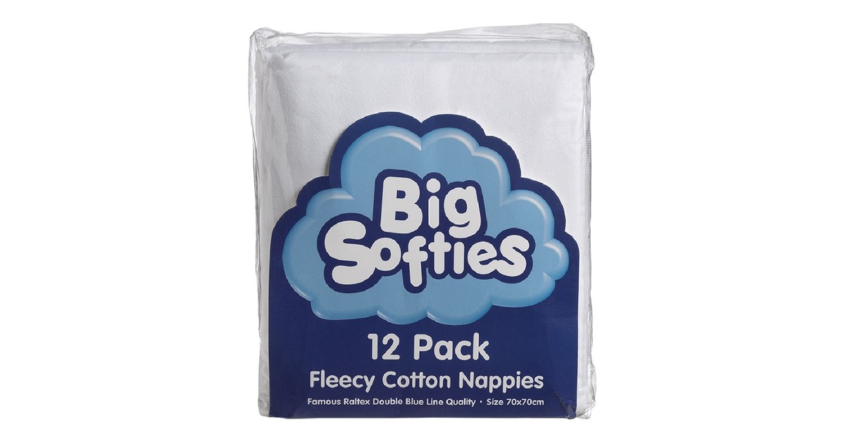 Big Softies Flannelette Nappy Blue Line | Baby Bunting NZ