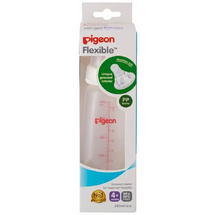 Pigeon Slim Neck Pp Bottle With Flexible Peristaltic Teat - 240Ml ...