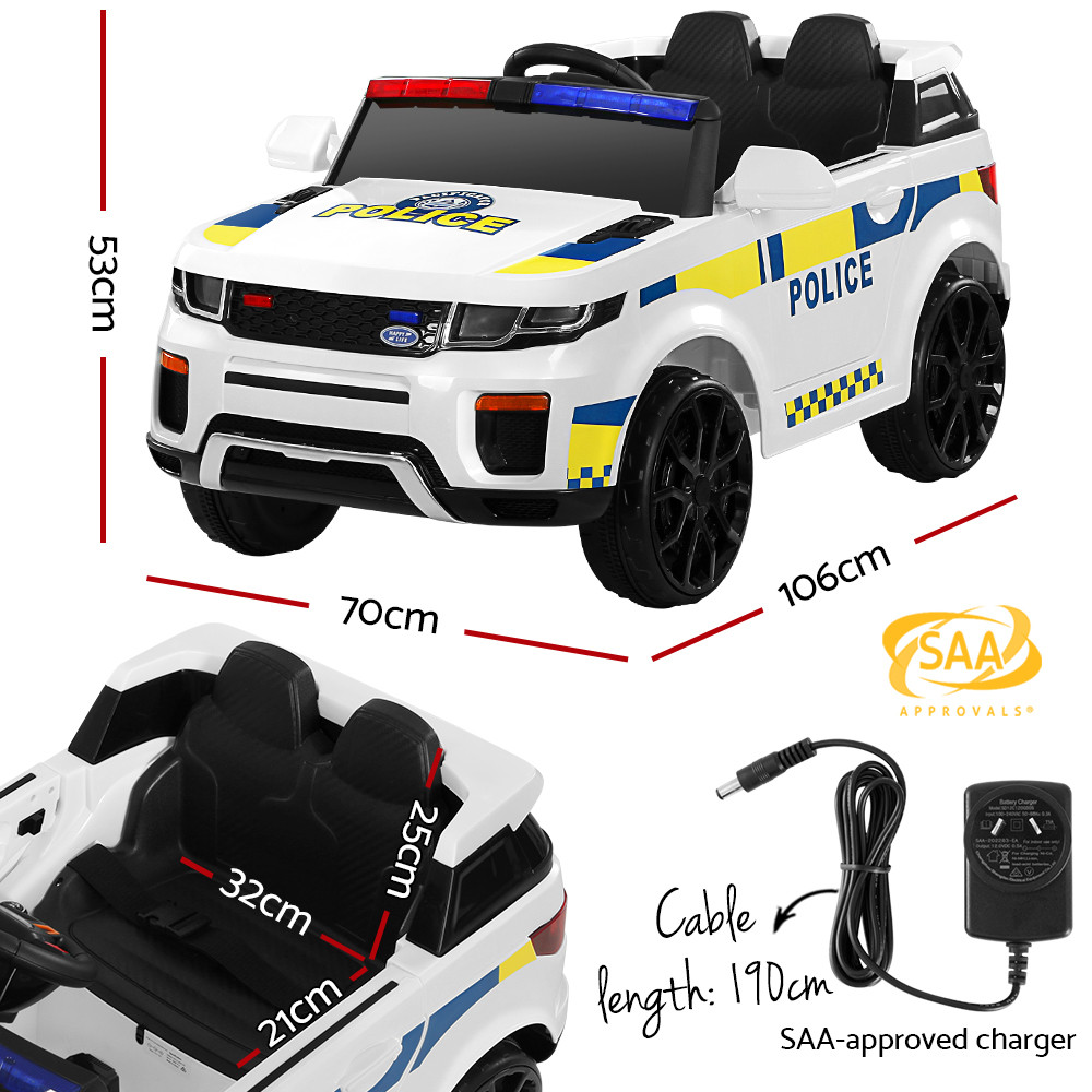 Rigo Ride On Car Patrol Police - White | Vehicles | Baby Bunting AU