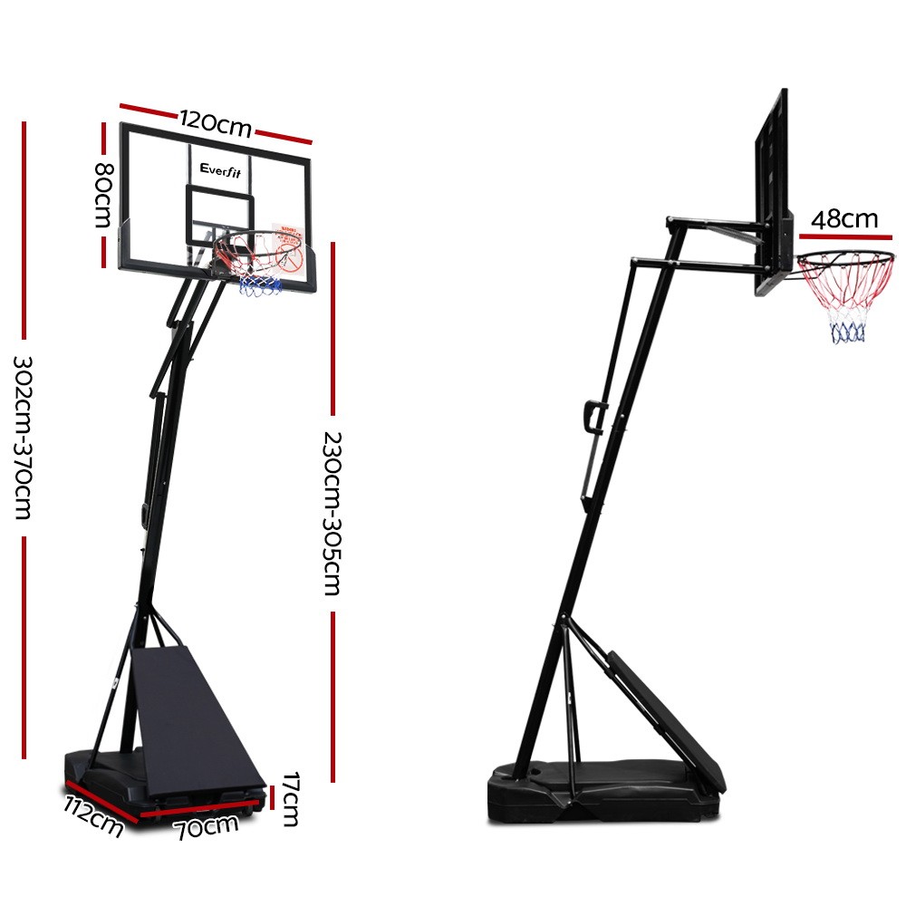 Everfit Basketball Hoop 3.5m - 110cm Backboard - Black | Mid Season ...