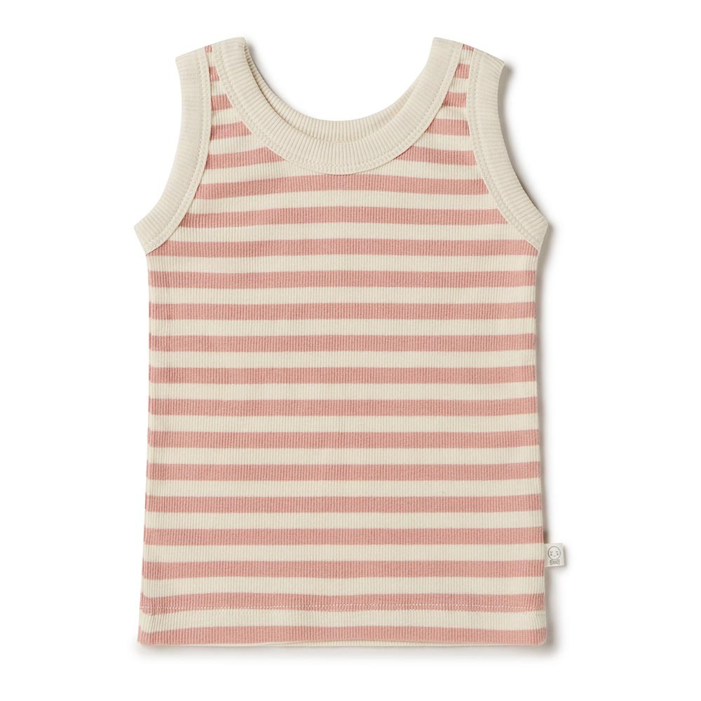 Snuggle Hunny Rose Stripe Organic Singlet | Baby Singlets | Baby Bunting AU