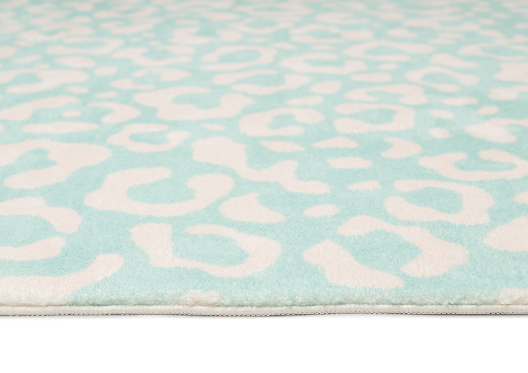Miss Amara Esmeralda Pink and Mint Green Leopard Print Washable Rug ...