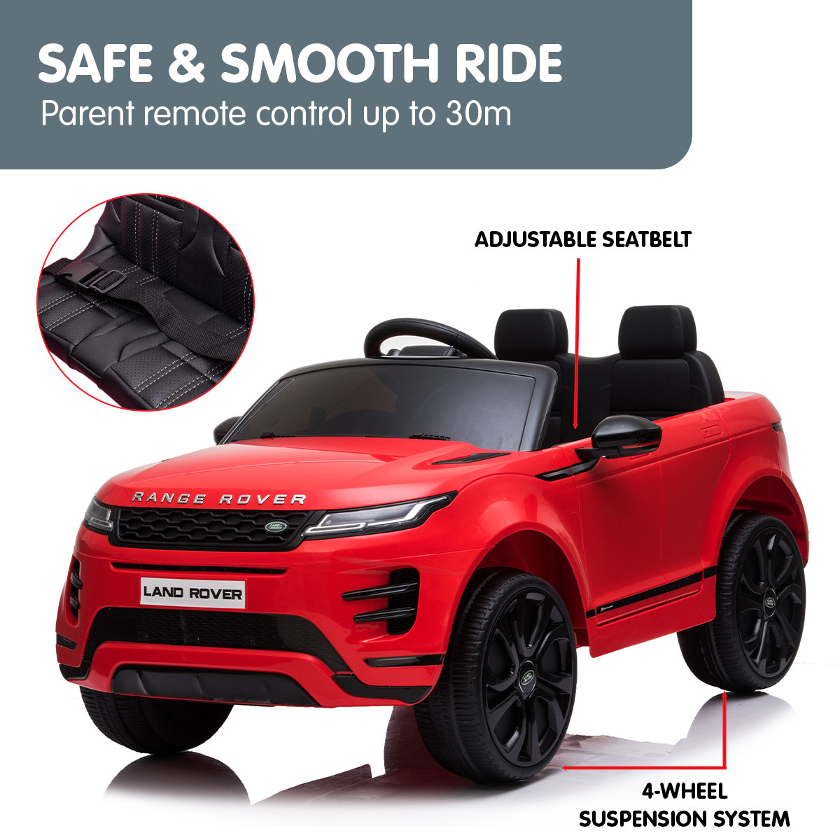 Land Rover Licensed Kids Electric Ride On Car Remote Control Red Vehicles Baby Bunting AU