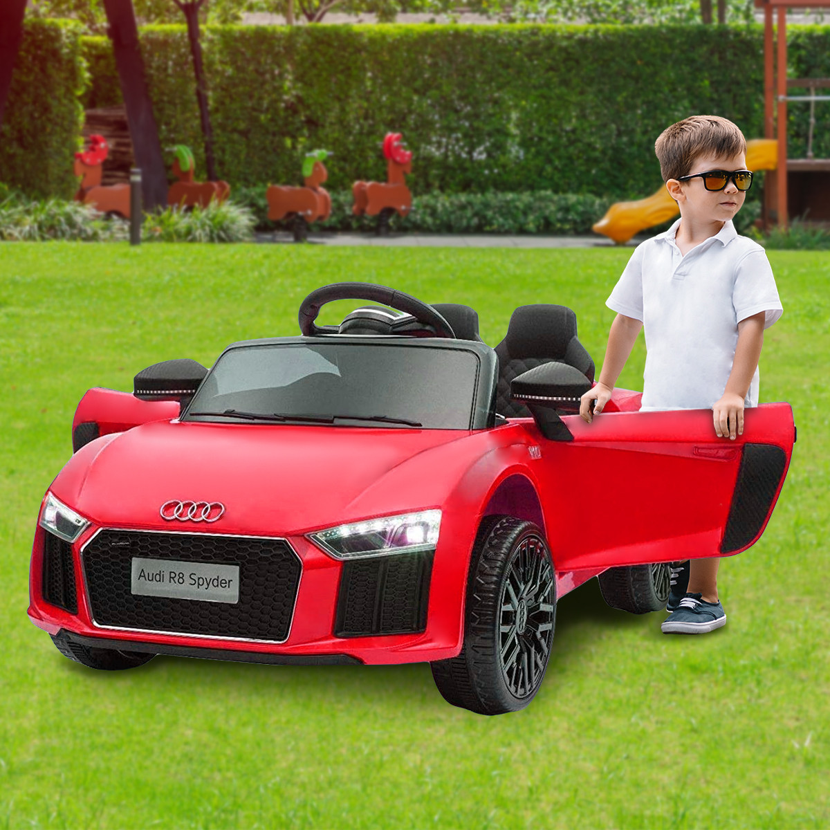 R8 Spyder Audi Licensed Kids Electric Ride On Car Remote Control Red ...