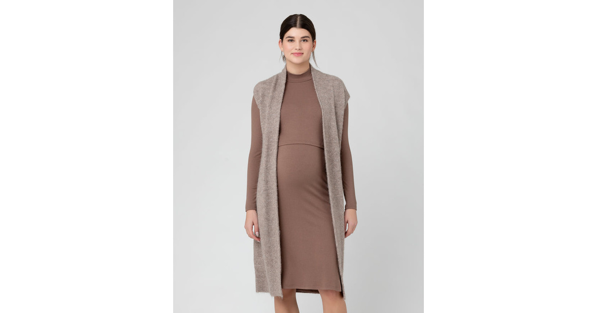 Ripe Maternity Heather Relaxed Vest Mocha | Baby Bunting AU