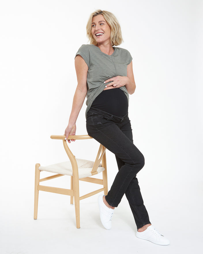 Ripe Maternity Tyler Classic Slim Leg Jean Black | Maternity Pants ...