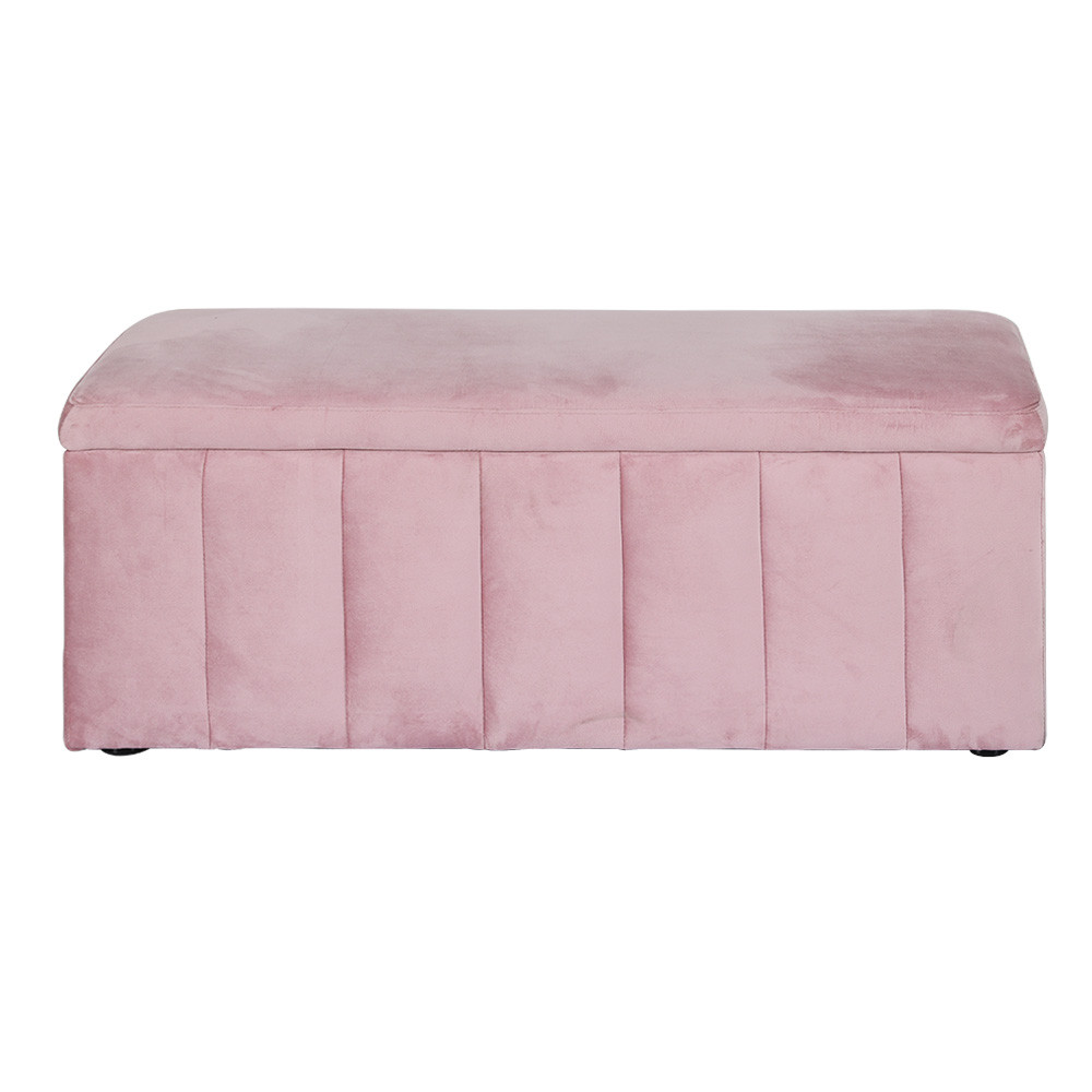 Artiss Storage Ottoman Velvet Chest - Pink | Glider Chairs & Ottomans ...
