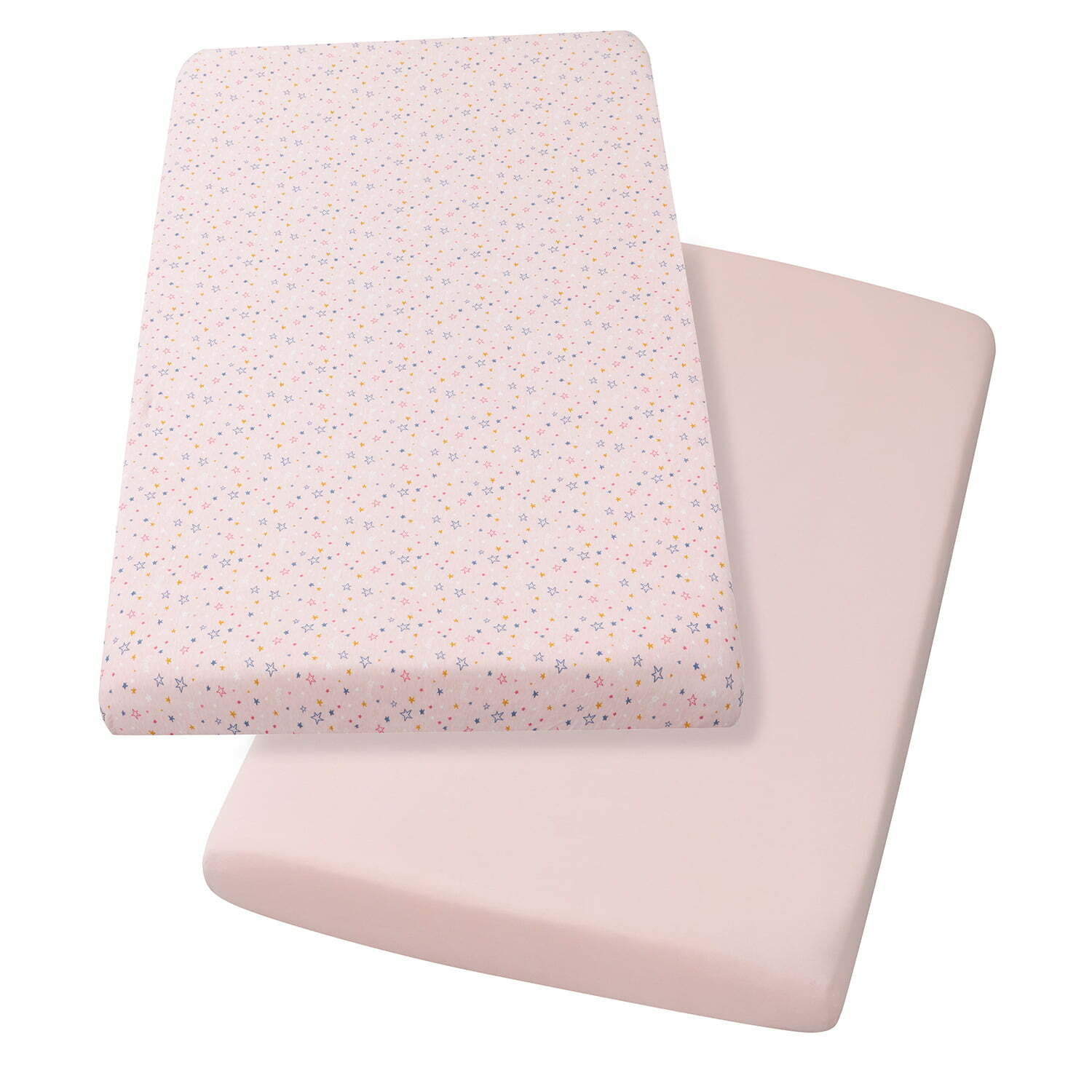 Clevamama Jersey Cotton Cot Fitted Sheets - Pink 2 Pack | Cot | Baby Bunting AU