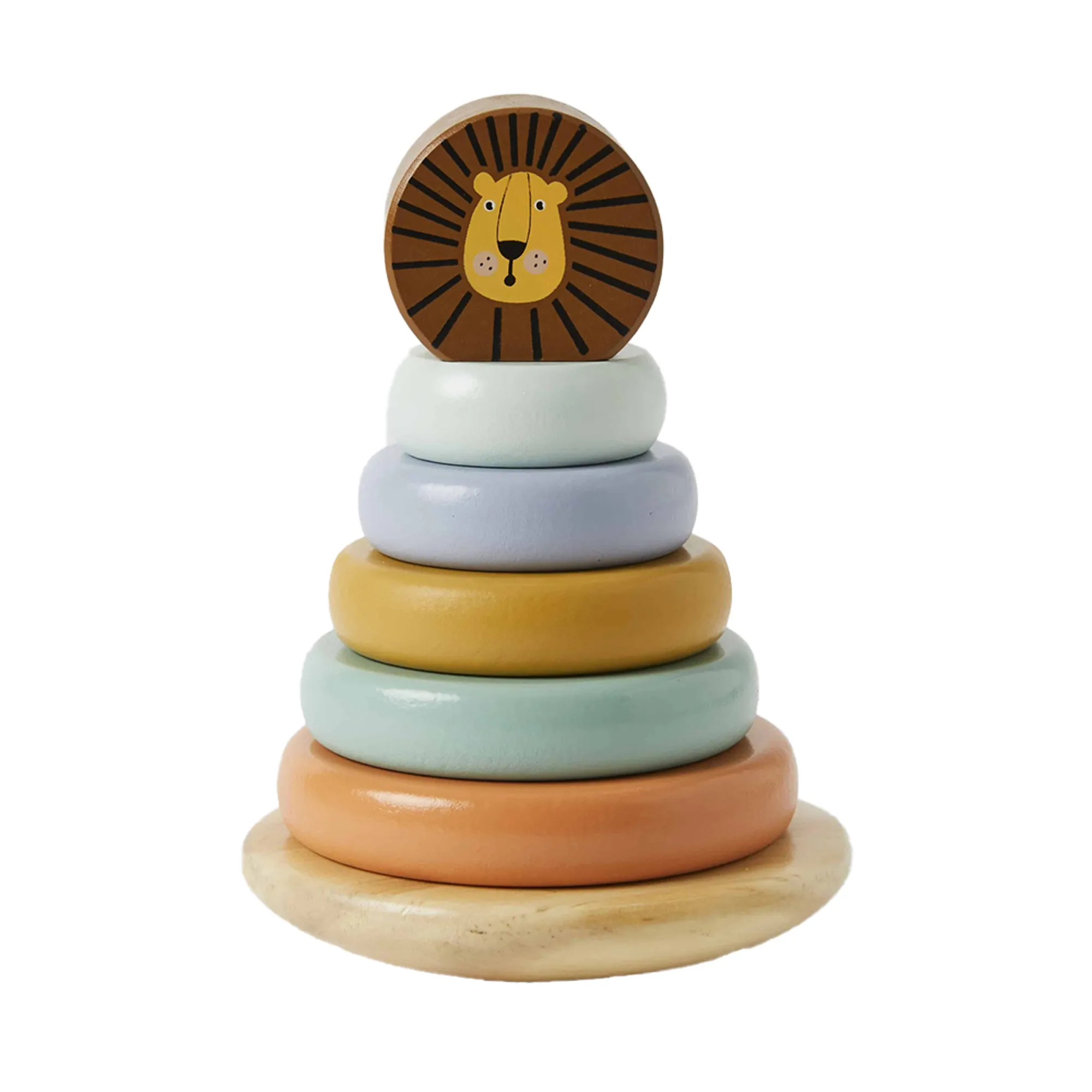 Zookabee Wooden Lion Tower Rings Interactive Children's Educational Toy ...