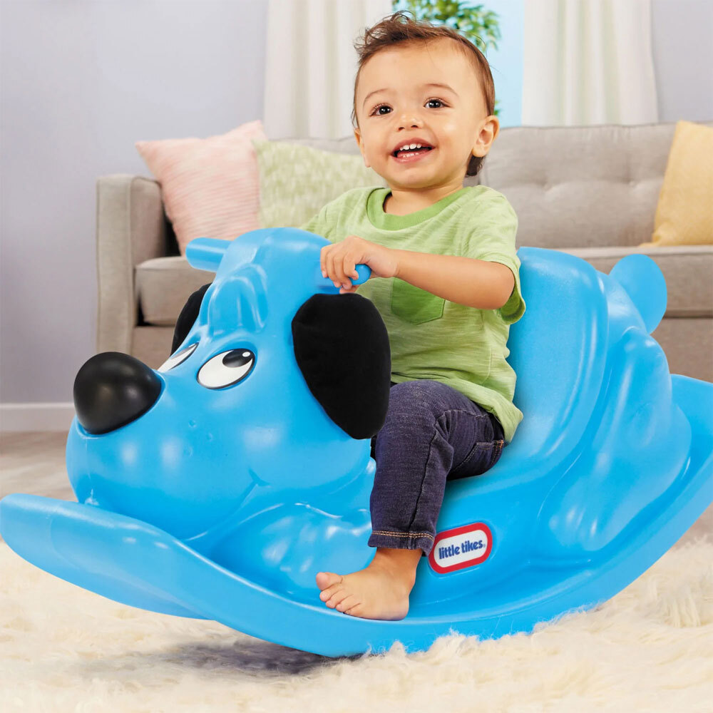 Little Tikes Compact Kids Rockin' Puppy Chair Ride On Rocker Toy - Blue ...