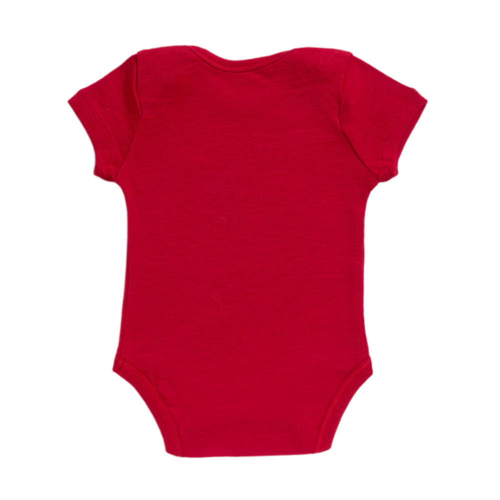 Merino Short Sleeve Baby Bodysuit - Red | Baby Bodysuits | Baby Bunting AU