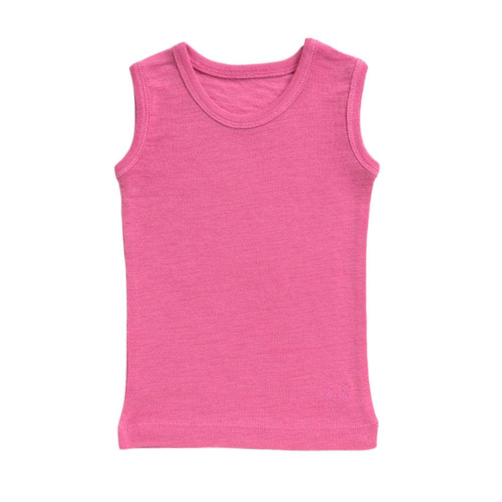 Merino Baby Vest - Pink | Baby Singlets | Baby Bunting AU