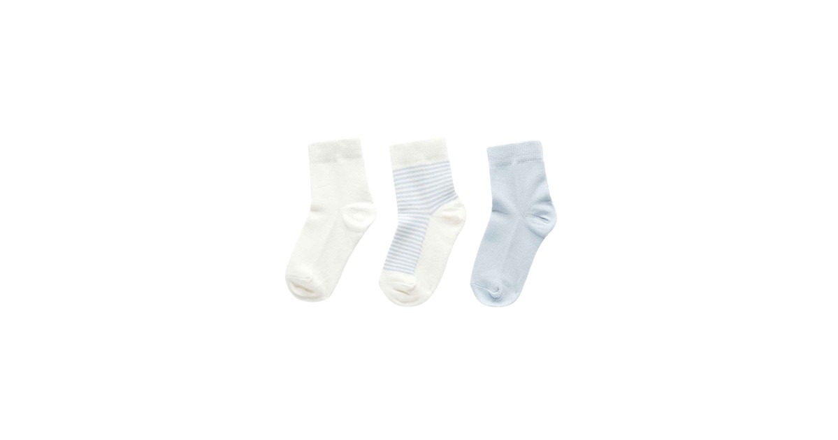 Purebaby Sock - Pale Blue 3 Pack | Baby Bunting AU